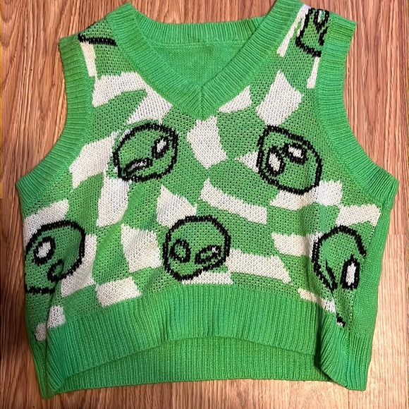 Free People | Sweaters | Green Alien Sweater Vest | Poshmark
